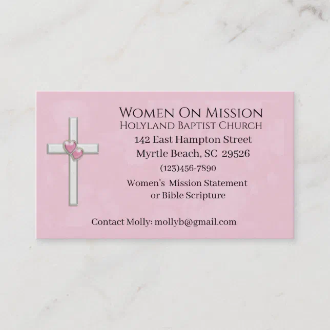 Women on Mission Church Business Card | Zazzle