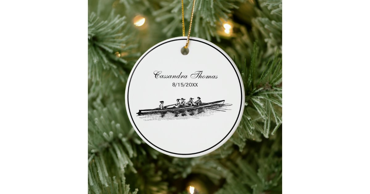 Women Rowing Rowers Crew Team Water Sports Ceramic Ornament | Zazzle