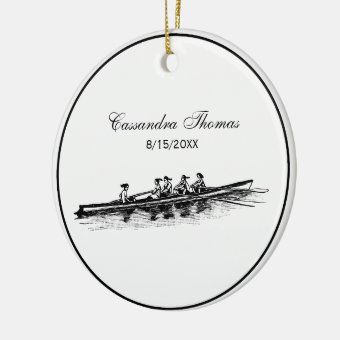 Women Rowing Rowers Crew Team Water Sports Ceramic Ornament | Zazzle