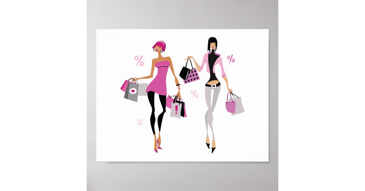 Women Shopping Poster | Zazzle