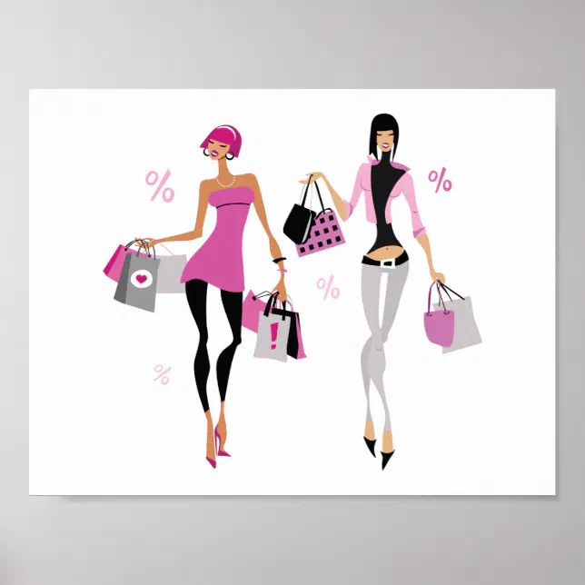 Women Shopping Poster | Zazzle