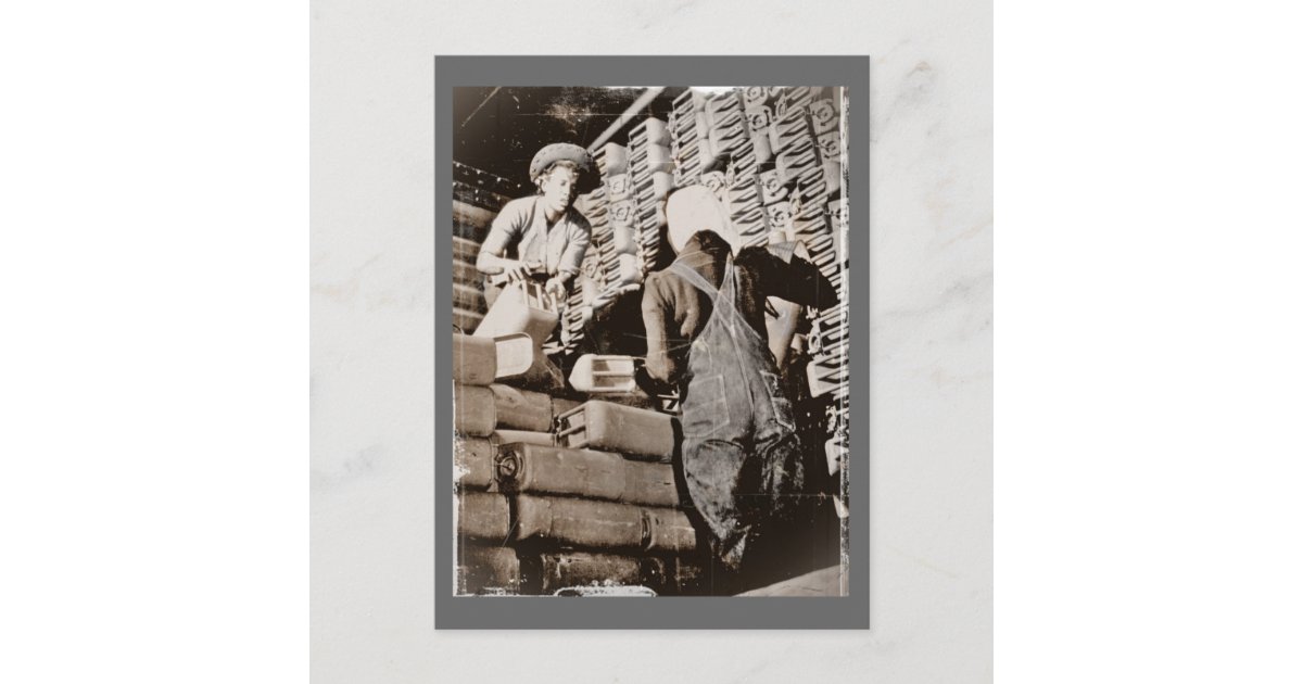Women Stacking Gas Cans for Shipping WWII Postcard | Zazzle