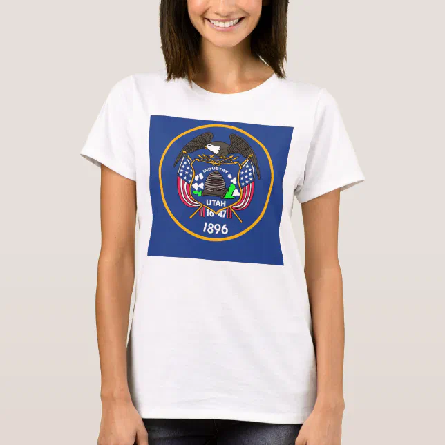 Women T Shirt with Flag of Utah State | Zazzle