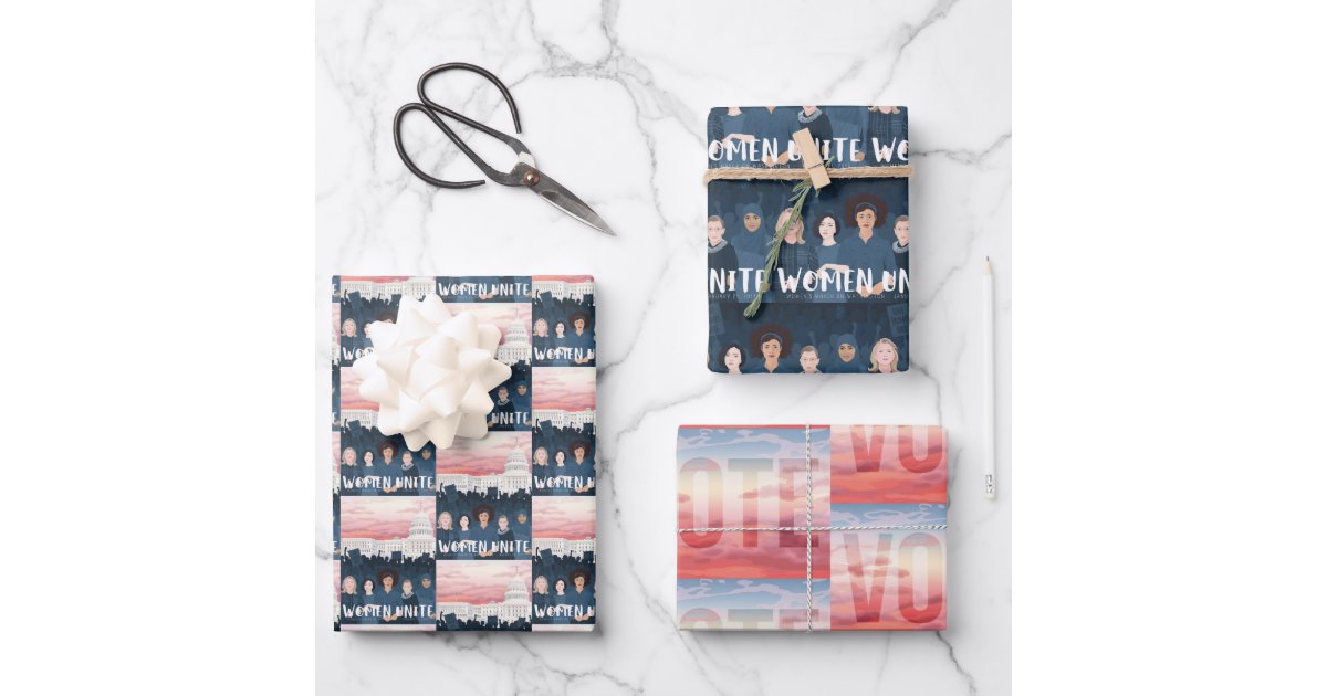 Women Unite/Vote Wrapping Paper | Zazzle