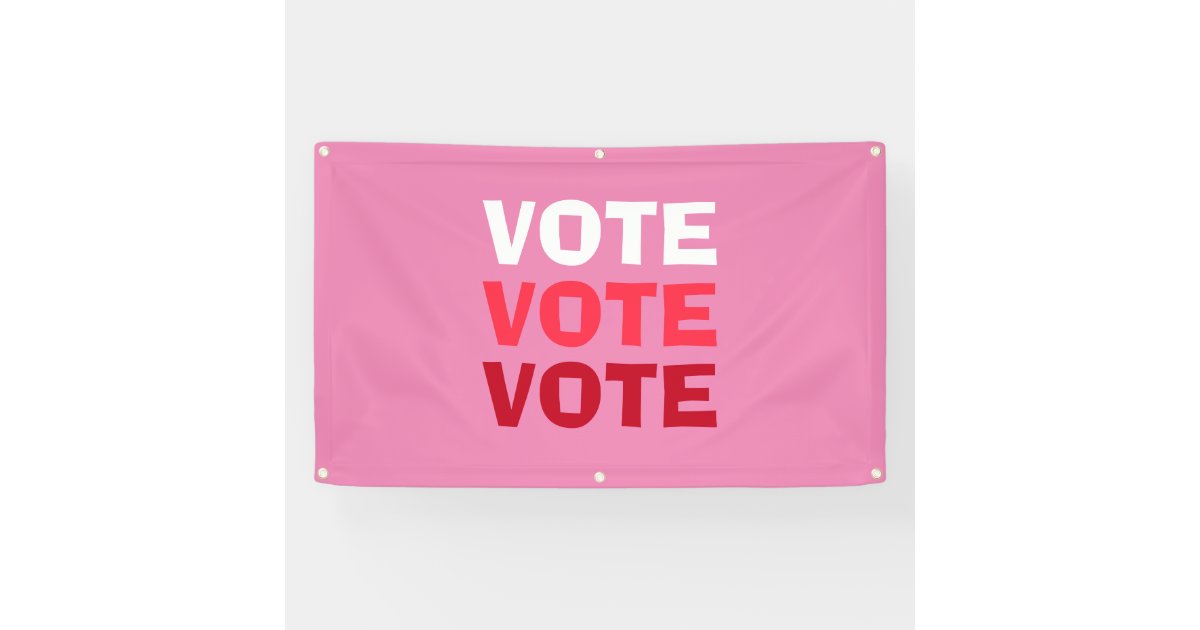 Women Vote Pink Political Election Campaign Banner | Zazzle