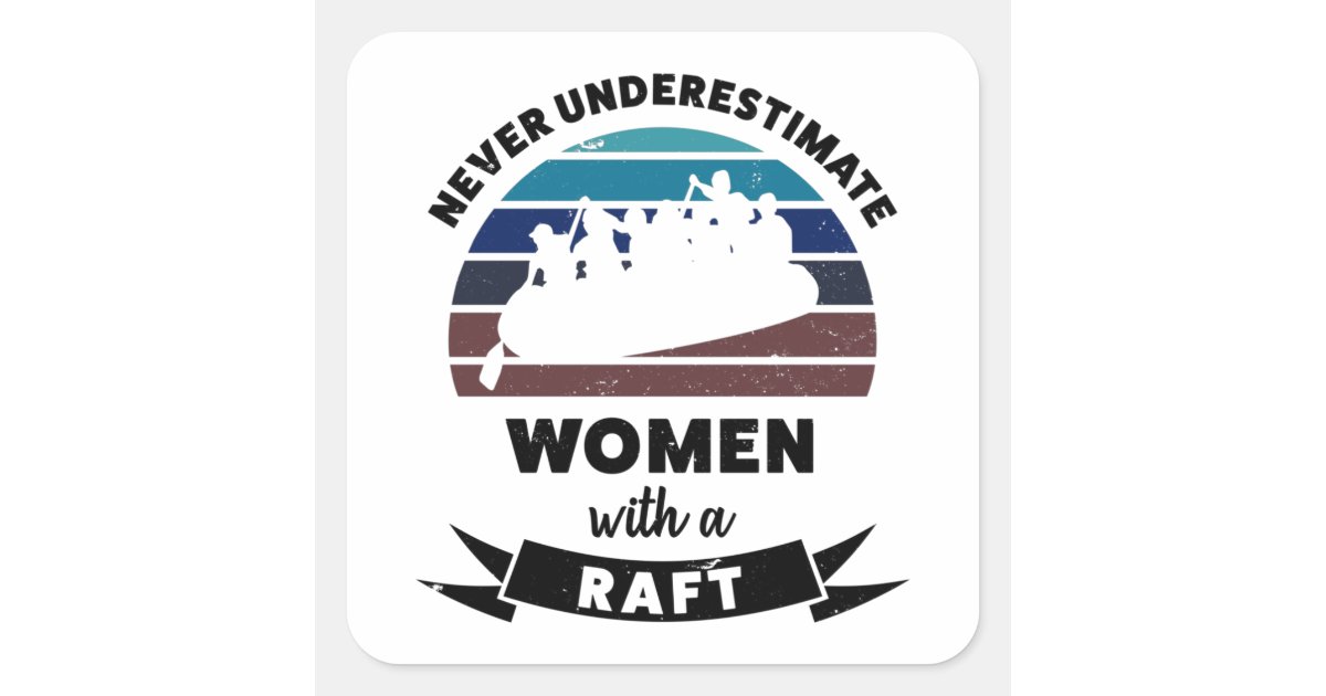 Women with Raft Funny Gift Wife Square Sticker | Zazzle