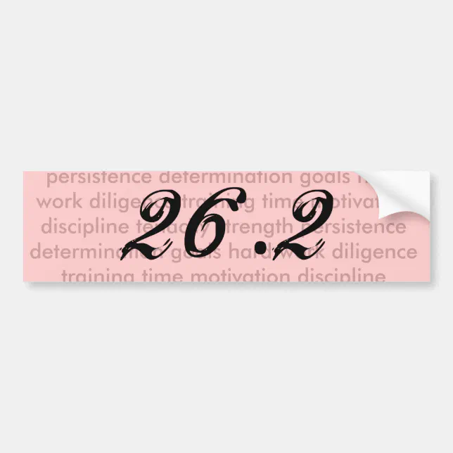 Womens 26.2 marathon bumper sticker | Zazzle