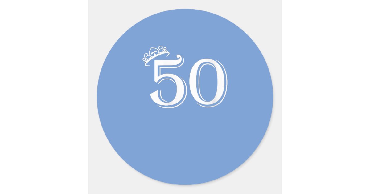 Womens 50th Birthday Women Men Vintage Number 50 Classic Round Sticker ...