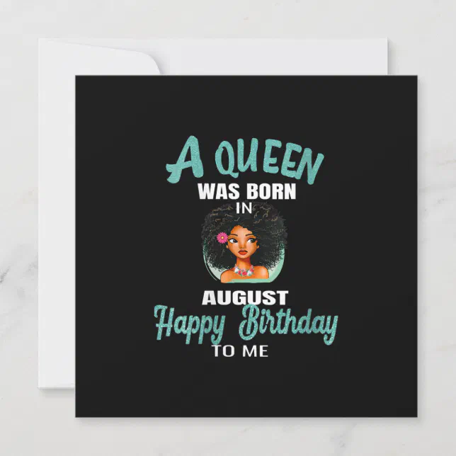 Womens A Queen Was Born In August Birthday Gift Invitation | Zazzle