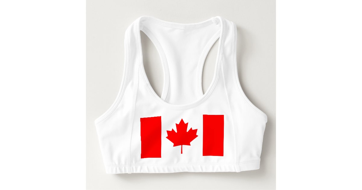 Women's Alo Sports Bra with flag of Canada | Zazzle
