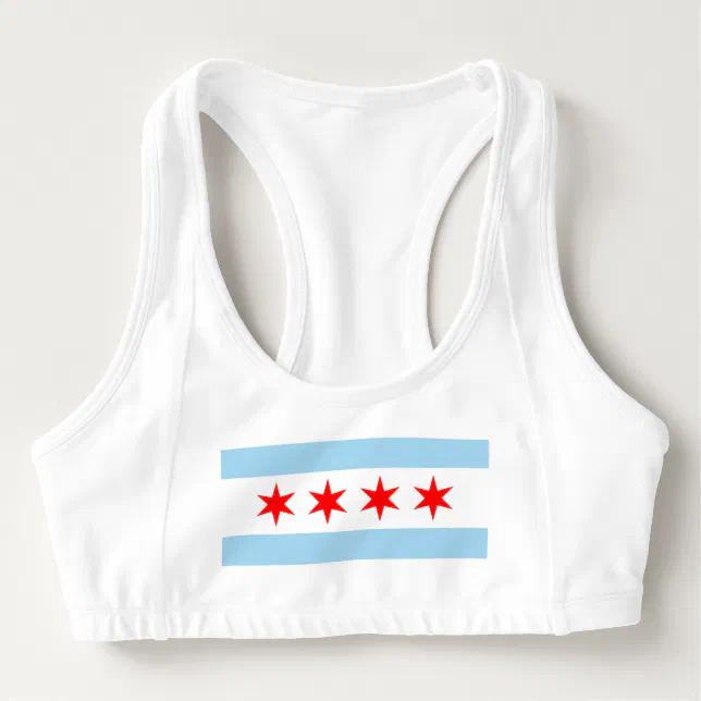 Women's Alo Sports Bra with flag of Chicago | Zazzle