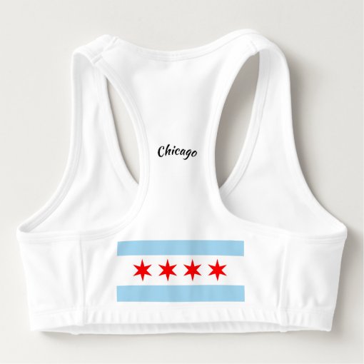 Women's Alo Sports Bra with flag of Chicago | Zazzle