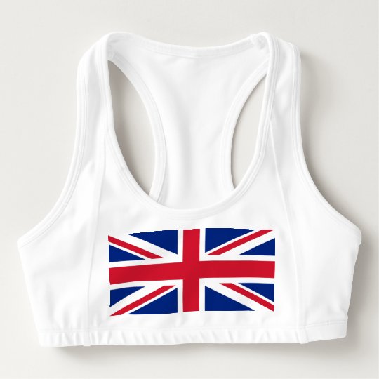 Women's Alo Sports Bra with flag of United Kingdom | Zazzle.com