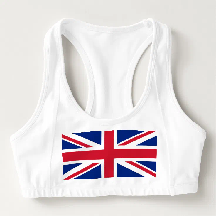 Women's Alo Sports Bra with flag of United Kingdom | Zazzle