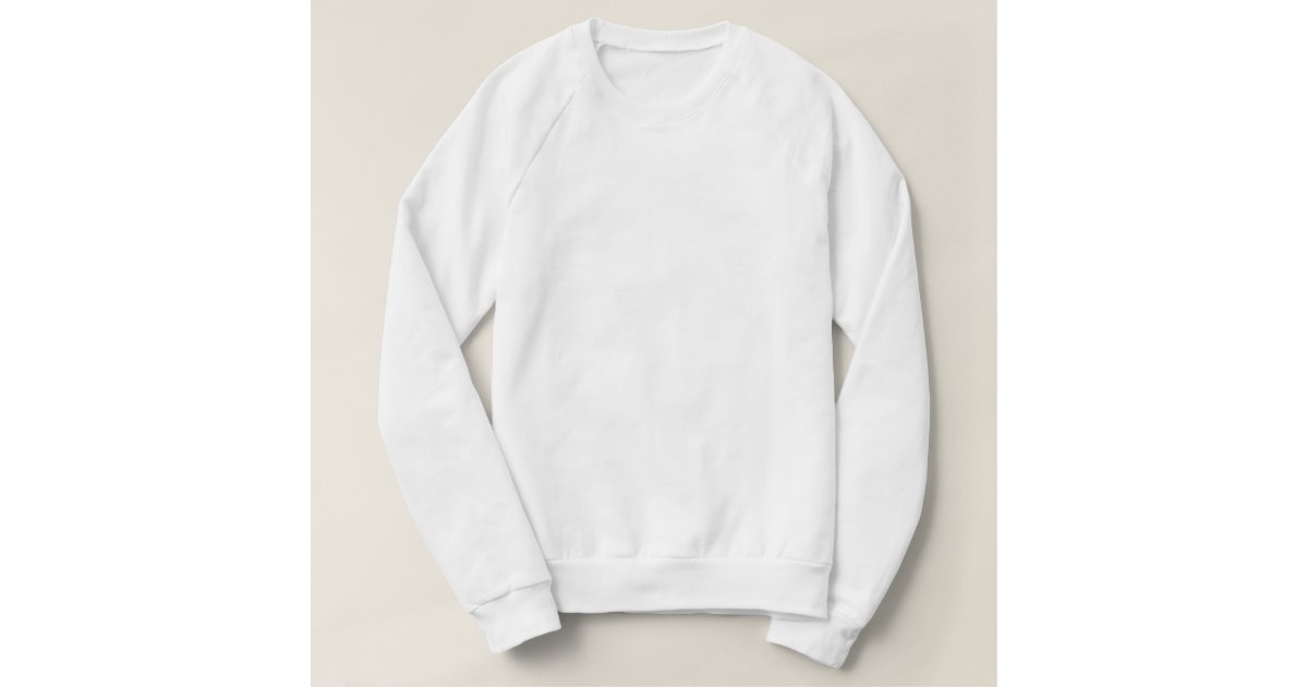 Women's American Apparel Raglan Sweatshirt WHITE | Zazzle