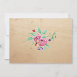 Women's Birthday Party Photo Flowers Rustic Invite | Zazzle