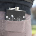 Women's Black Sparkly White Diamond Flask | Zazzle