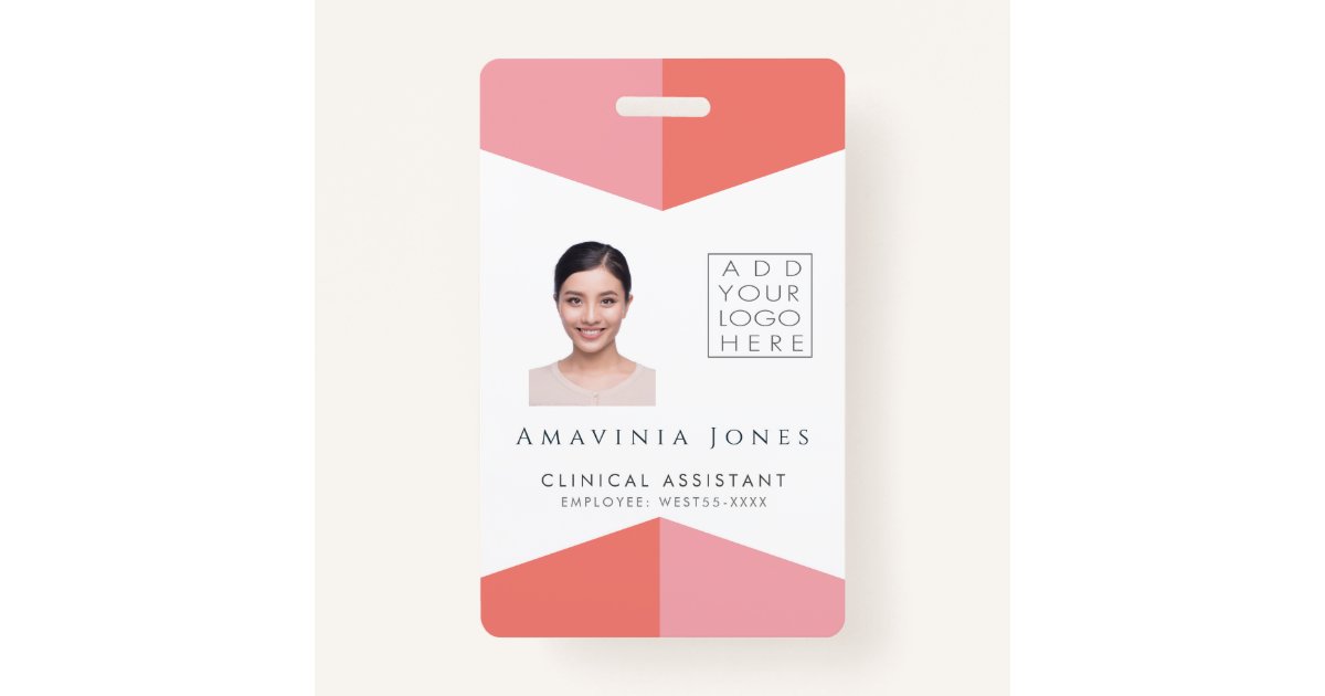 Womens Business Photo ID Identification Plastic Badge | Zazzle