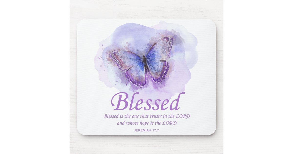 Women's Christian Bible Verse Butterfly: Blessed Mouse Pad | Zazzle