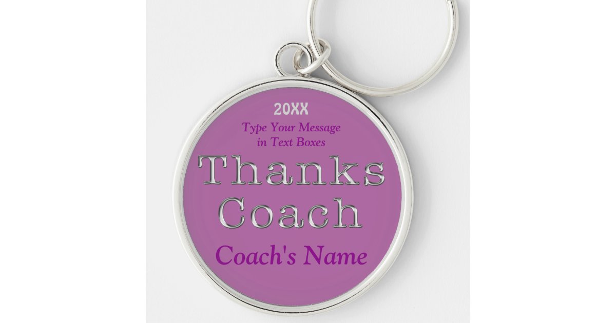 Womens Coach Gifts Pretty Personalized Keychains | Zazzle