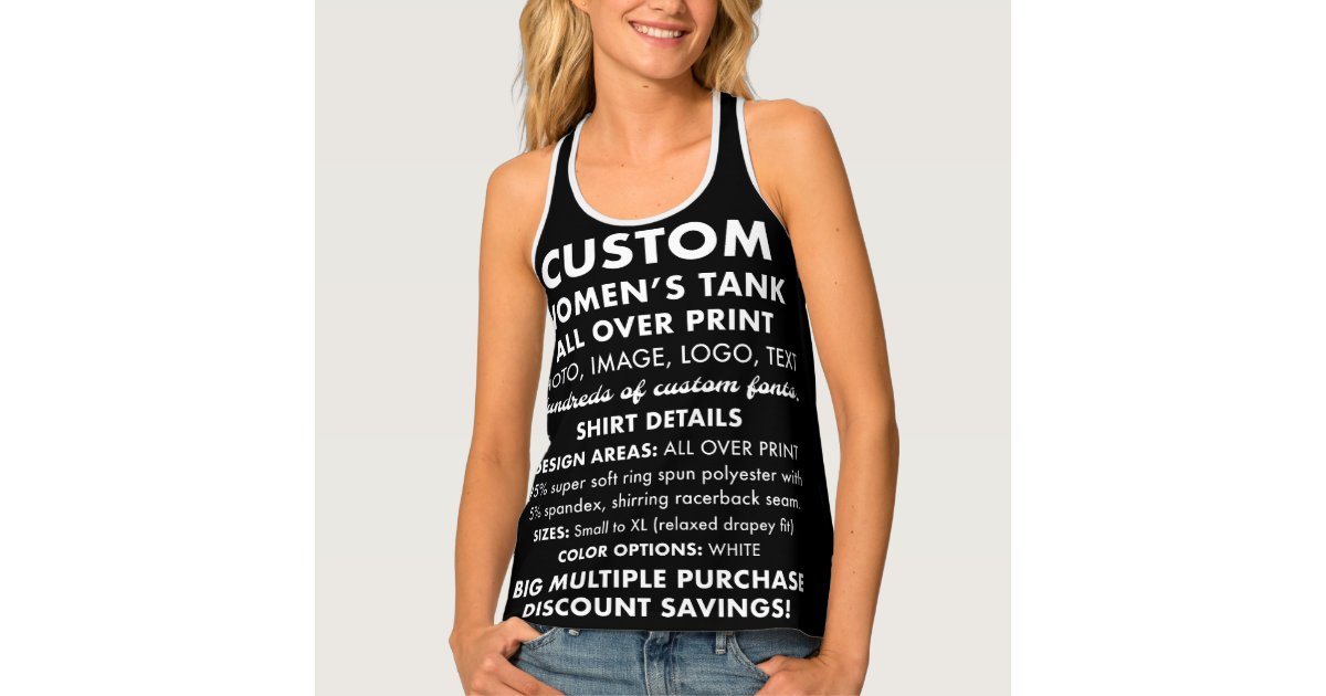 Women's Custom Personalized All Over Print Tank Top | Zazzle
