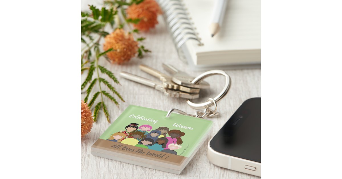 Women's faces | Equality | feminist keychain | Zazzle