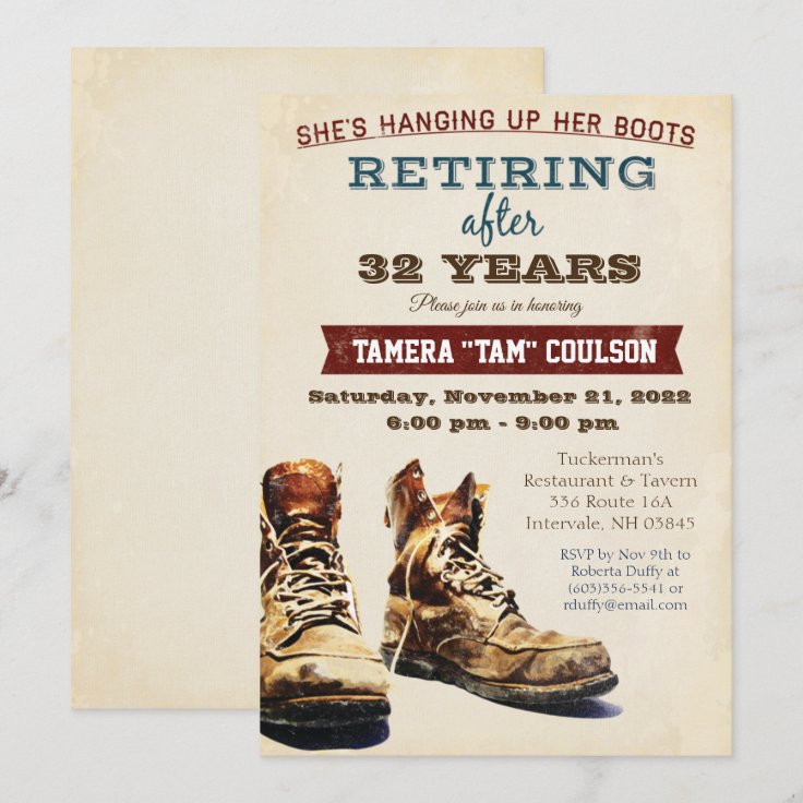 Womens Female Retirement Construction Military Invitation | Zazzle