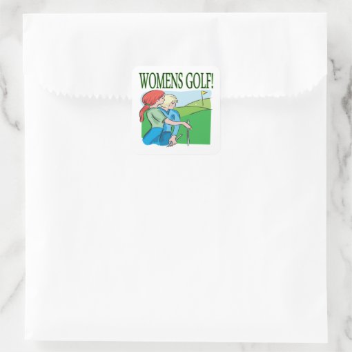 Womens Golf Square Sticker | Zazzle