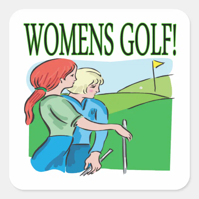 Womens Golf Square Sticker | Zazzle