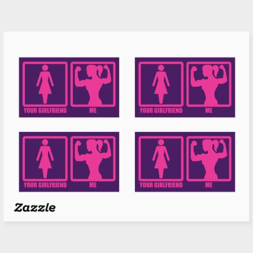 Womens Gym Humor Does Your Girlfriend Even Lift Rectangular Sticker