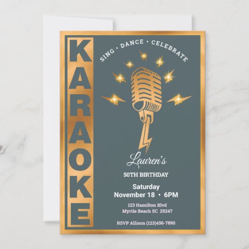 Women's Karaoke 50th (editable) Birthday Party Invitation | Zazzle