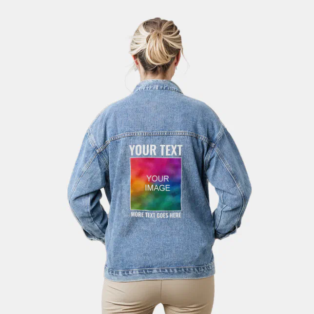 Womens Large Big Font Stylish Modern Best Denim Jacket | Zazzle