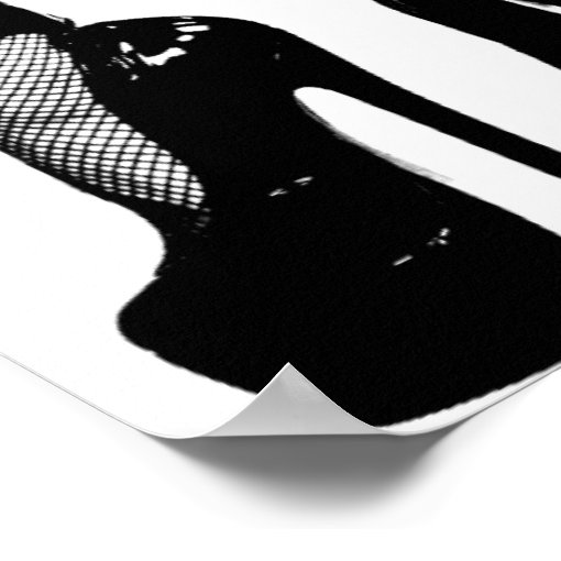 Womens Legs Fishnet Stockings Ink Drawing Poster | Zazzle