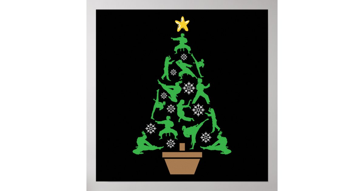 Women's Martial Arts - Girls Karate Christmas Tree Poster | Zazzle