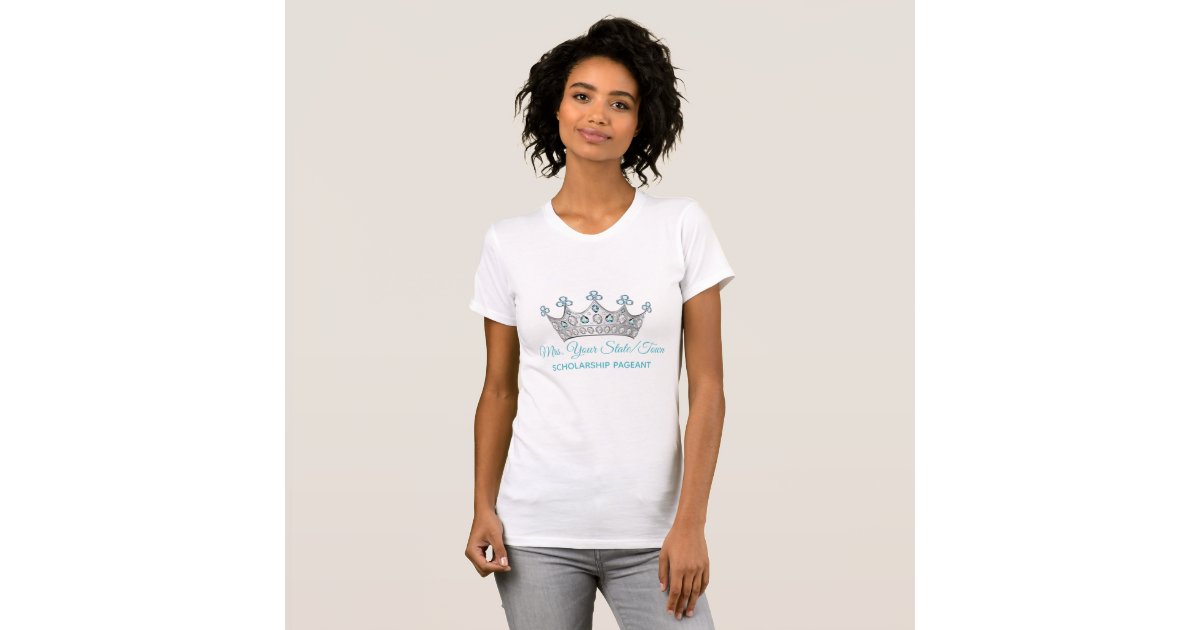 Women's Pageant Crown Custom Name T-Shirt | Zazzle
