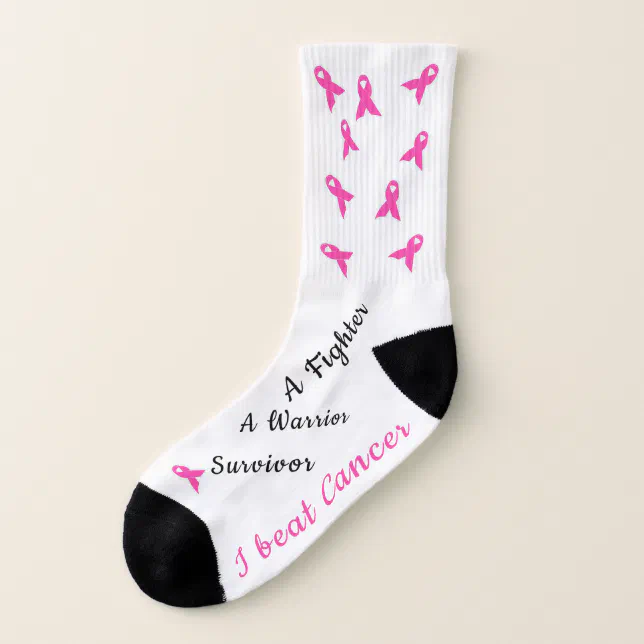 Women's pair of I Beat Cancer socks. Socks | Zazzle