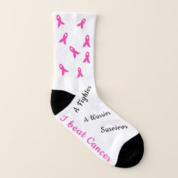 Women's pair of I Beat Cancer socks. Socks | Zazzle