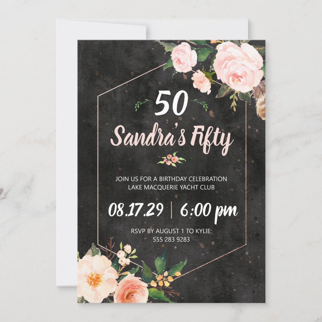 Women's Pink Floral Rose Invitation | Zazzle