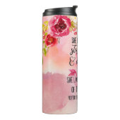 Women's Proverbs Scripture Pink Floral Thermal Tumbler | Zazzle
