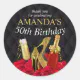 Womens Red and Gold Birthday Classic Round Sticker | Zazzle