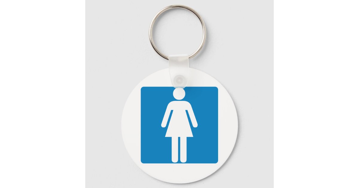 Women's Restroom Highway Sign Keychain | Zazzle