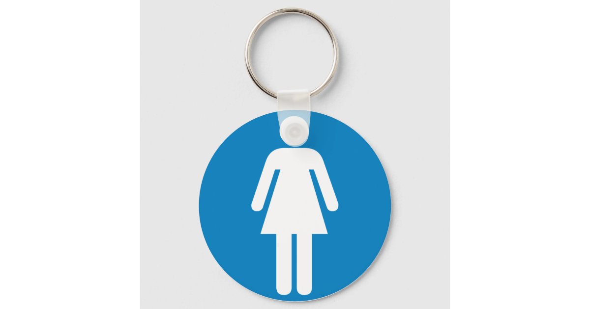Women's Restroom Highway Sign Keychain | Zazzle
