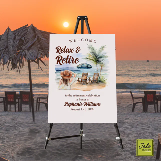 Women's Retirement Beach Chair Themed Party Foam Board | Zazzle