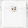 Women's Retirement Beach Chair Themed Party Square Sticker | Zazzle