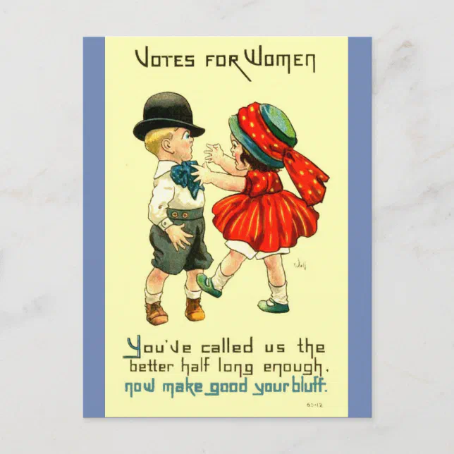 Women's Rights Postcard Cute Suffragette, Colorful | Zazzle