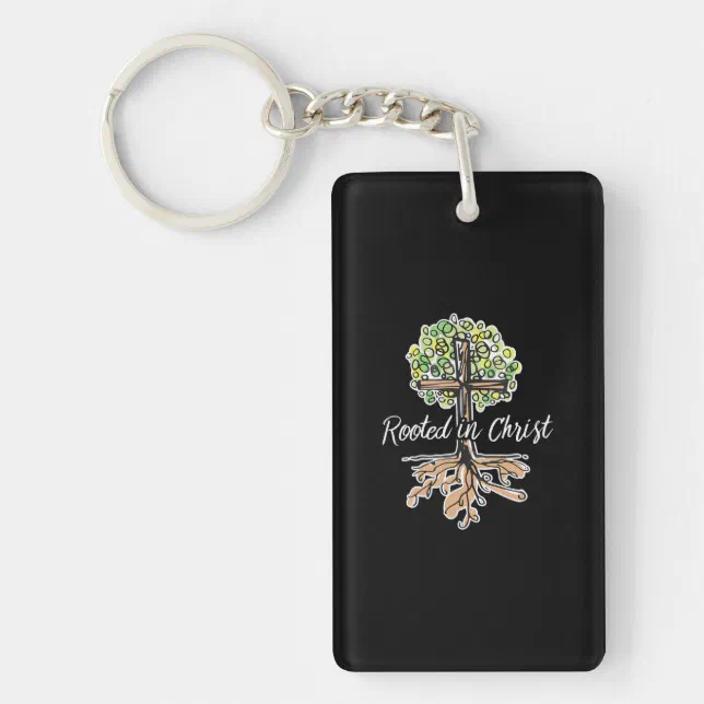 Womens Rooted in Christ Religious Christian Jesus Keychain | Zazzle