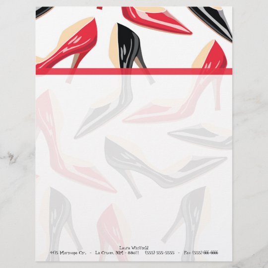 Womens Shoes High Heels Letterhead Stationery | Zazzle.com