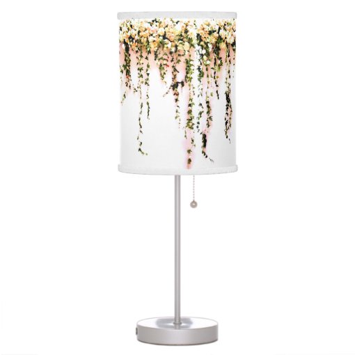 Women's Teen Girls Bohemian Peach Rose Floral Table Lamp | Zazzle