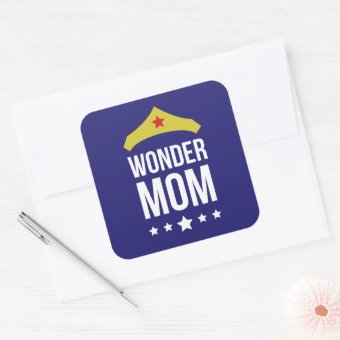 Wonder Mom - Glossy, Square Sticker | Zazzle