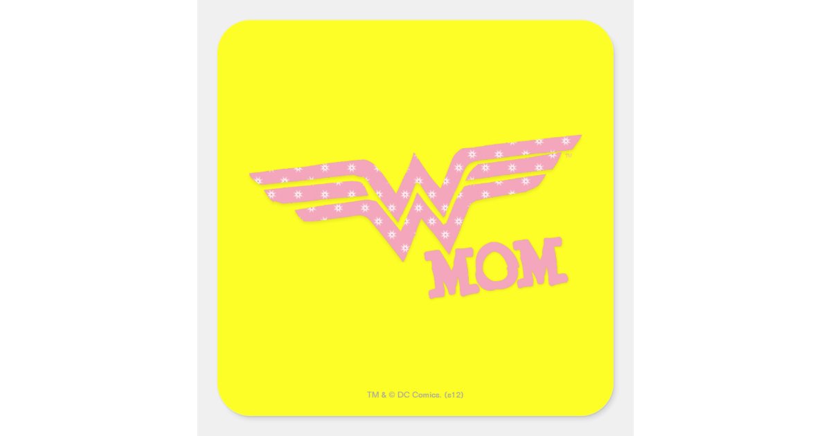 Wonder Mom Pink Square Sticker | Zazzle